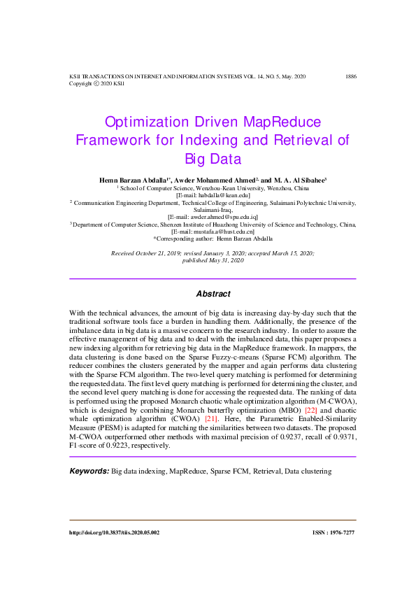 Pdf Optimization Driven Mapreduce Framework For Indexing And