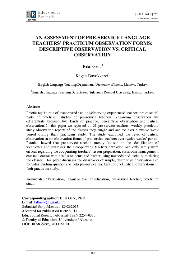 (PDF) An Assessment Of Pre-Service Language Teachers’ Practicum ...