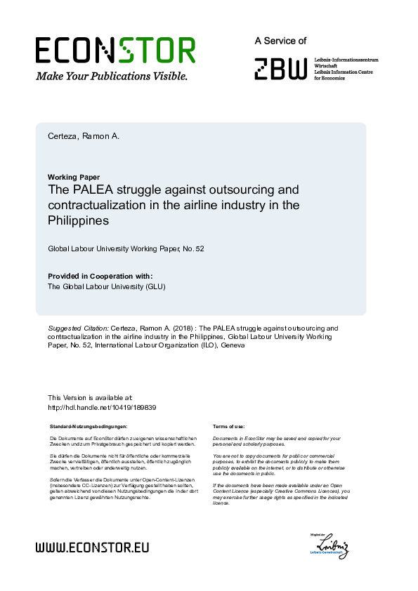 (PDF) The PALEA struggle against outsourcing and contractualization in ...