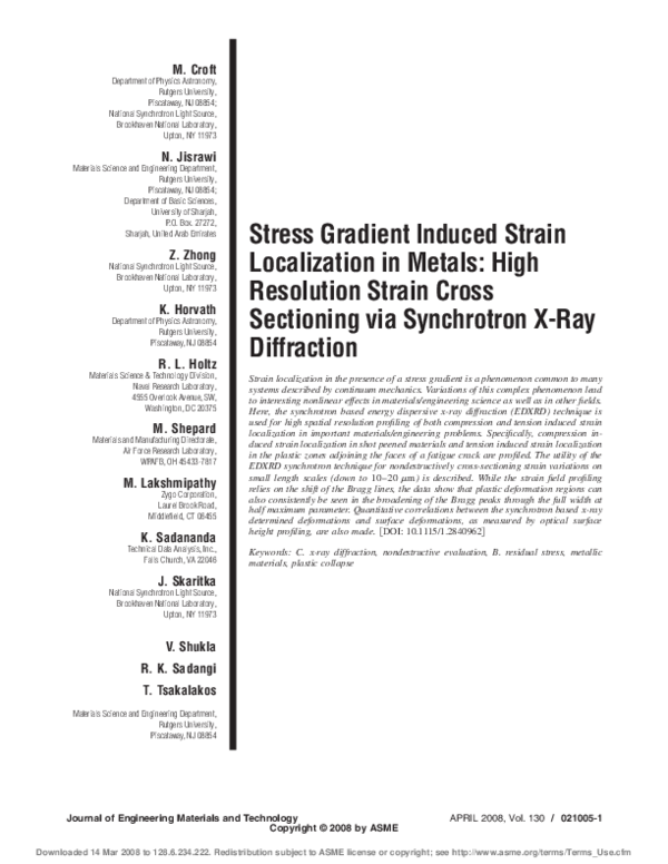 Pdf Stress Gradient Induced Strain Localization In Metals High