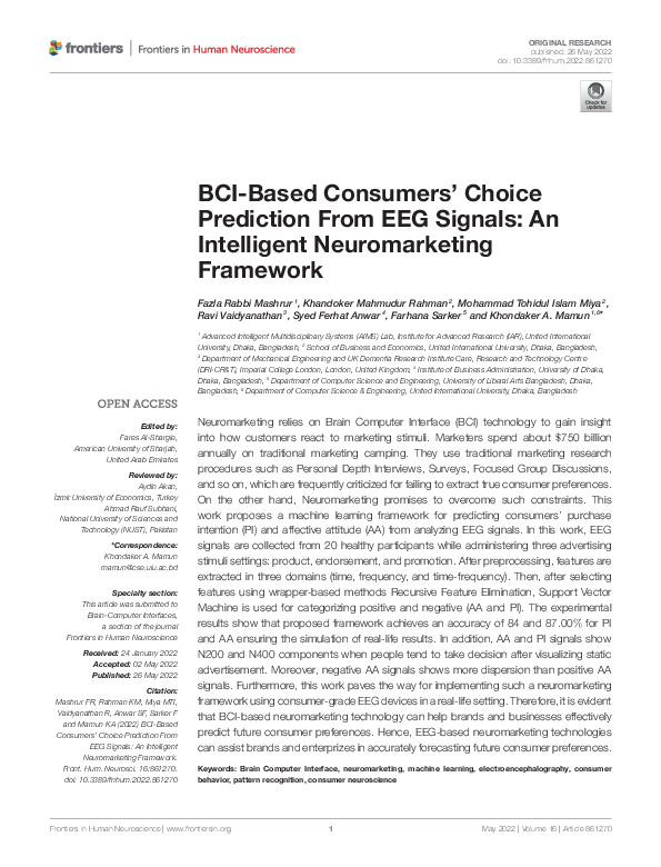 (PDF) BCI-Based Consumers' Choice Prediction From EEG Signals: An Intelligent Neuromarketing ...