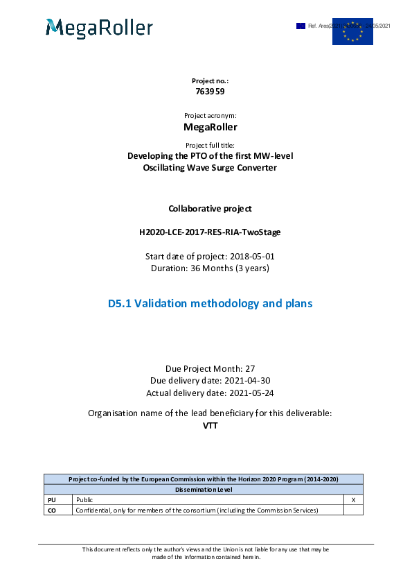 (PDF) D5.1 Validation methodology and plans