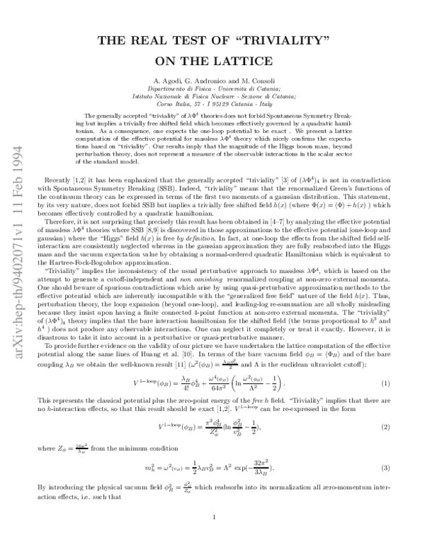 (PDF) The Real Test of ``Triviality'' on the Lattice