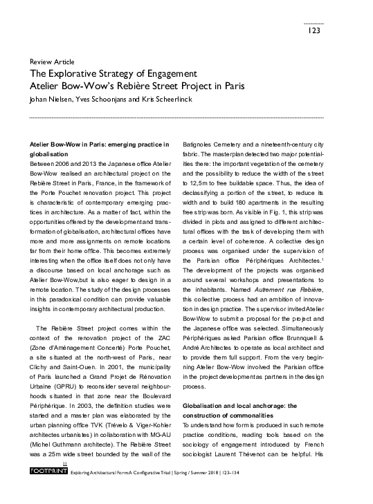 (PDF) The Explorative Strategy of Engagement: Atelier Bow-Wow's Rebière ...