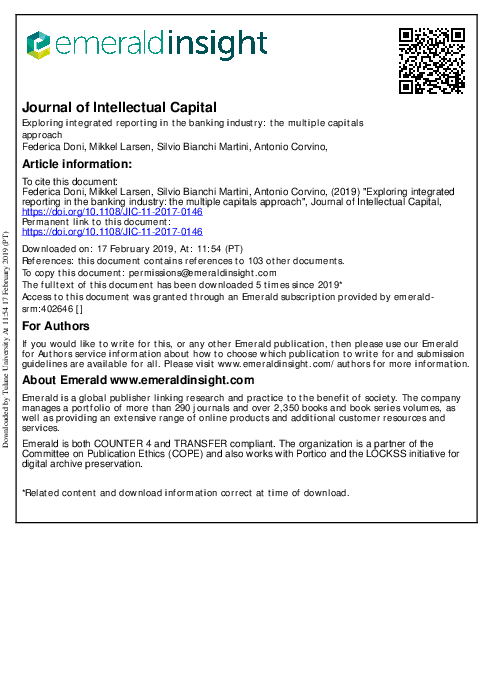 (PDF) Exploring integrated reporting in the banking industry: the ...