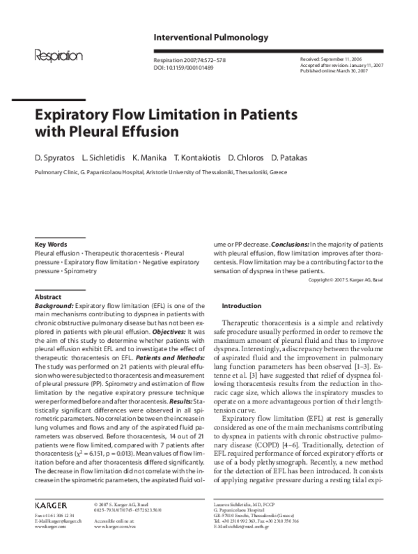 (PDF) Expiratory Flow Limitation in Patients with Pleural Effusion