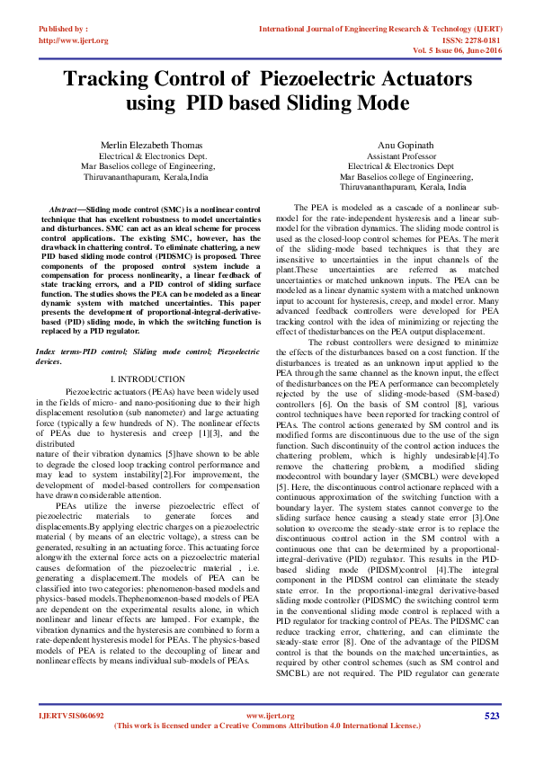 (PDF) Tracking Control of Piezoelectric Actuators using PID based ...