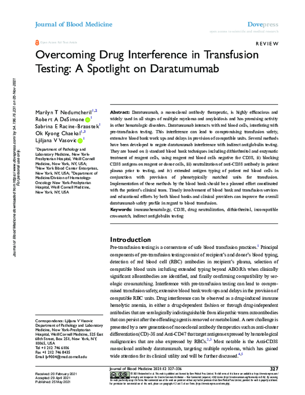 (PDF) Overcoming Drug Interference in Transfusion Testing: A Spotlight ...