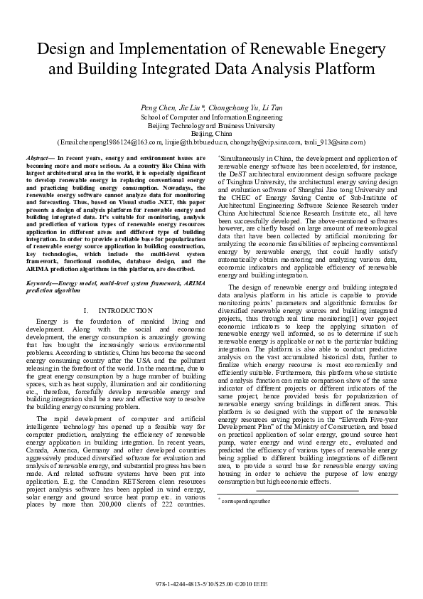 (PDF) Design and implementation of a renewable energy monitoring system