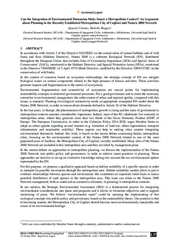 (PDF) Can the Integration of Environmental Dimension Make Smart a ...