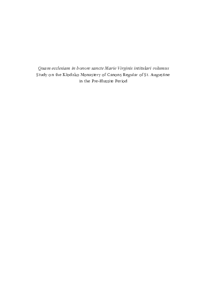 (PDF) Quam ecclesiam in honore sancte Marie Virginis intitulari volumus ...