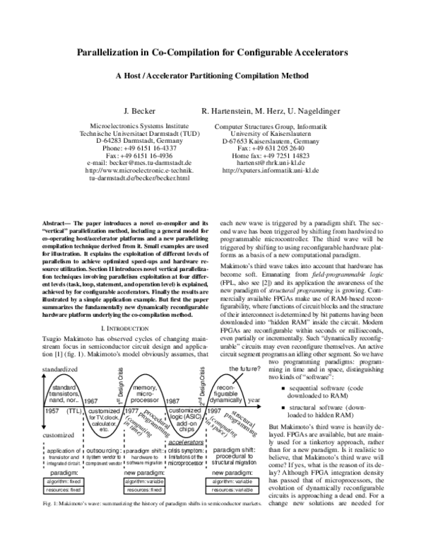 (PDF) Parallelization in co-compilation for configurable accelerators-a host/accelerator ...