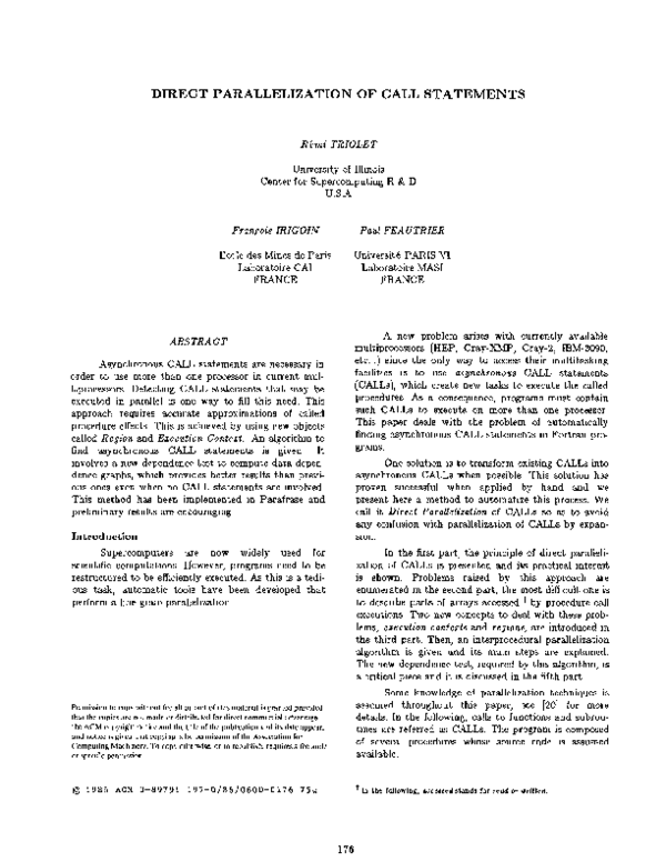 (PDF) Direct parallelization of call statements
