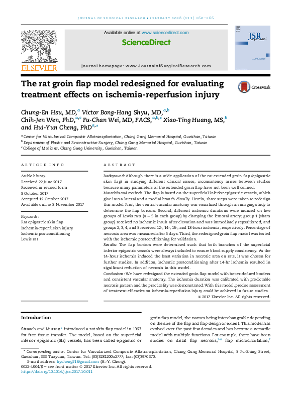 (PDF) The rat groin flap model redesigned for evaluating treatment ...