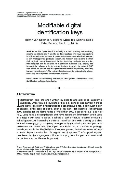 (PDF) Modifiable digital identification keys