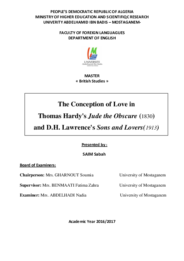 (PDF) People's Democratic Republic of Algeria Ministry of Higher ...