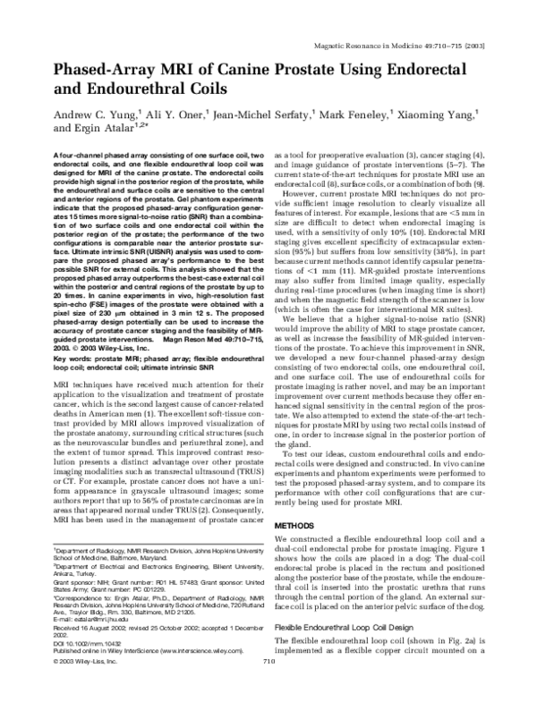 (PDF) Phased-array MRI of canine prostate using endorectal and ...