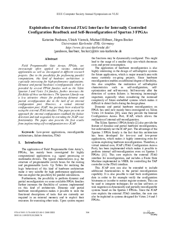 Pdf Exploitation Of The External Jtag Interface For Internally Controlled Configuration 