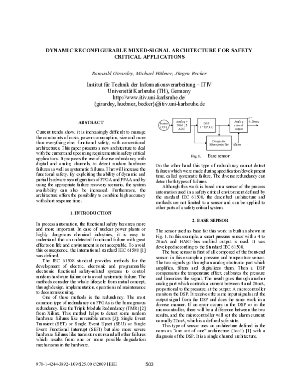 Pdf Dynamic Reconfigurable Mixed Signal Architecture For Safety