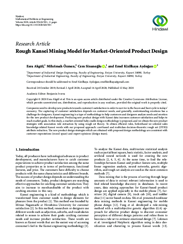 (PDF) Rough Kansei Mining Model for Market-Oriented Product Design