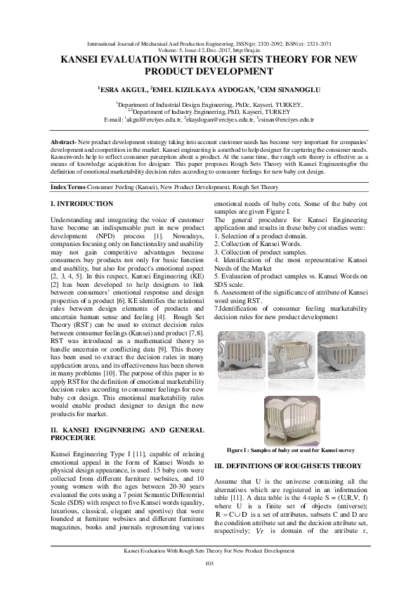 (PDF) Kansei Evaluation with Rough Sets Theory for New Product Development