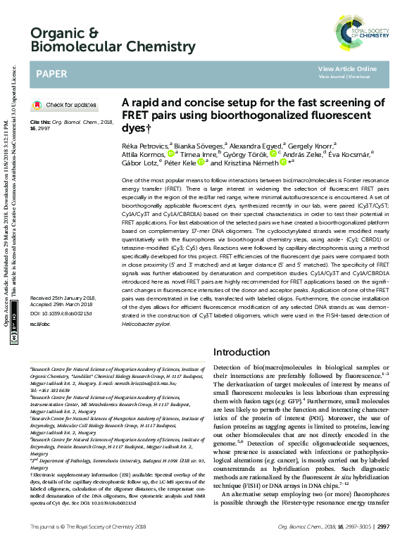 (PDF) A rapid and concise setup for the fast screening of FRET pairs ...