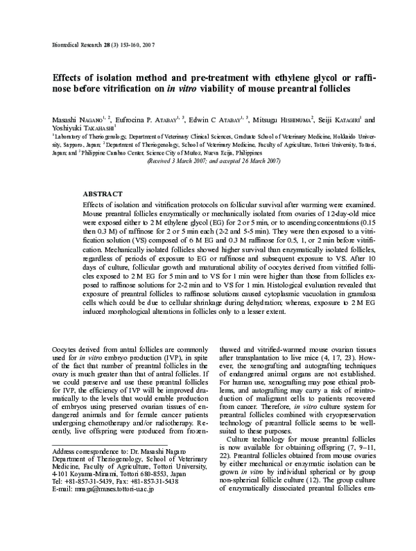 (PDF) Effects of isolation method and pre-treatment with ethylene ...