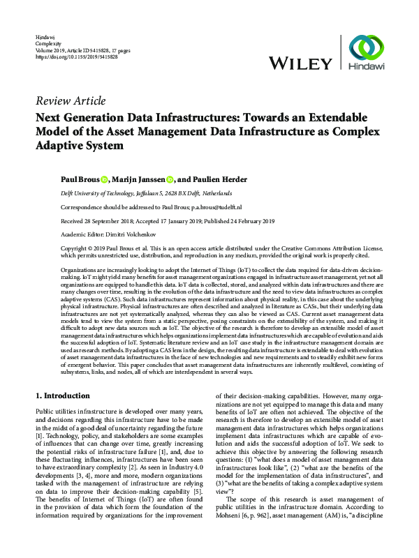 Pdf Next Generation Data Infrastructures Towards An Extendable Model Of The Asset Management