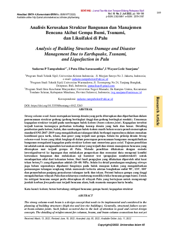 (PDF) Analisis Kerusakan Struktur Bangunan dan Manajemen Bencana Akibat Gempa Bumi, Tsunami, dan ...
