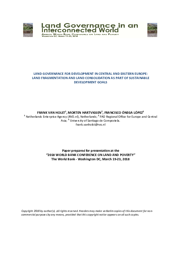 (PDF) Land Governance for Development in Central and Eastern Europe ...