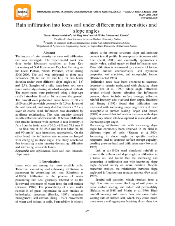 (PDF) Rain infiltration into loess soil under different rain ...