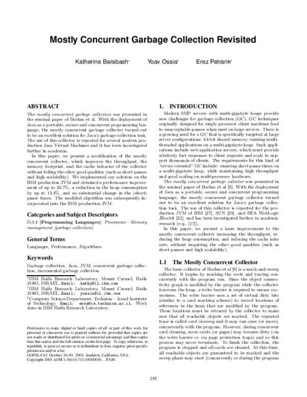 (PDF) Mostly concurrent garbage collection revisited