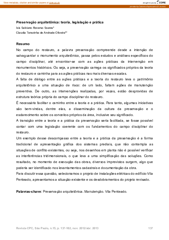 (PDF) Architecture preservation: theory, law and practice