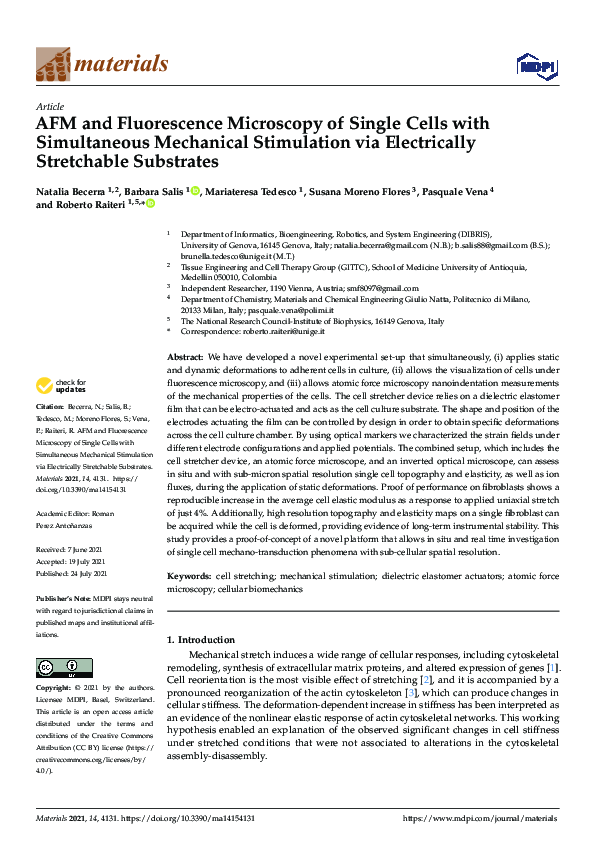 (PDF) AFM and Fluorescence Microscopy of Single Cells with Simultaneous ...