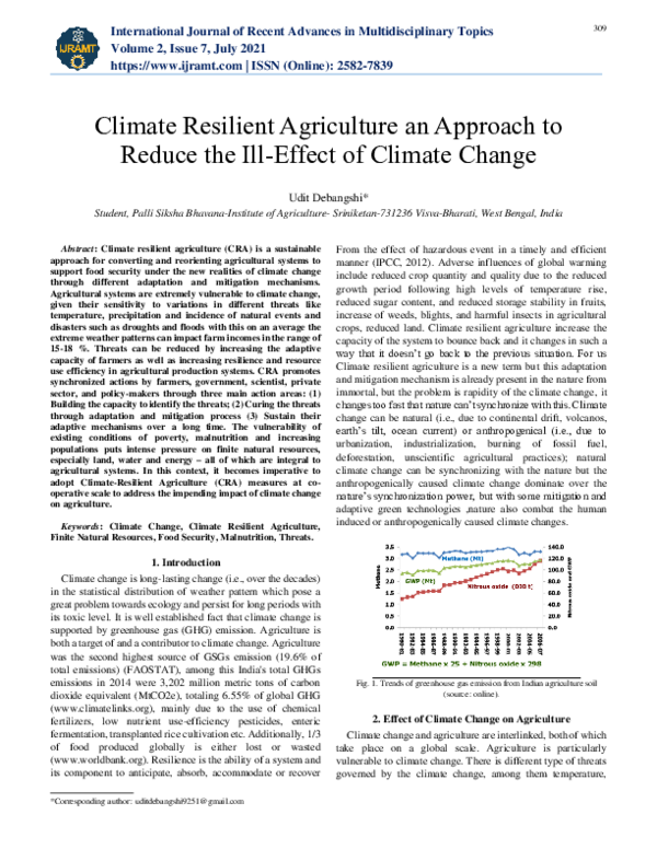 (PDF) CLIMATE RESILIENT AGRICULTURE DEBANGSHI AUG 2021