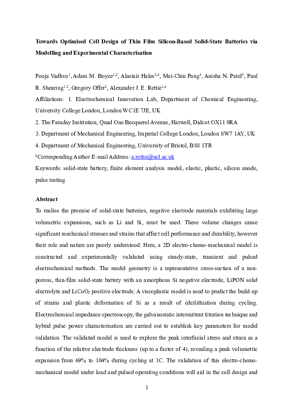 (PDF) Towards Optimised Cell Design of Thin Film Silicon-Based Solid-State Batteries via ...