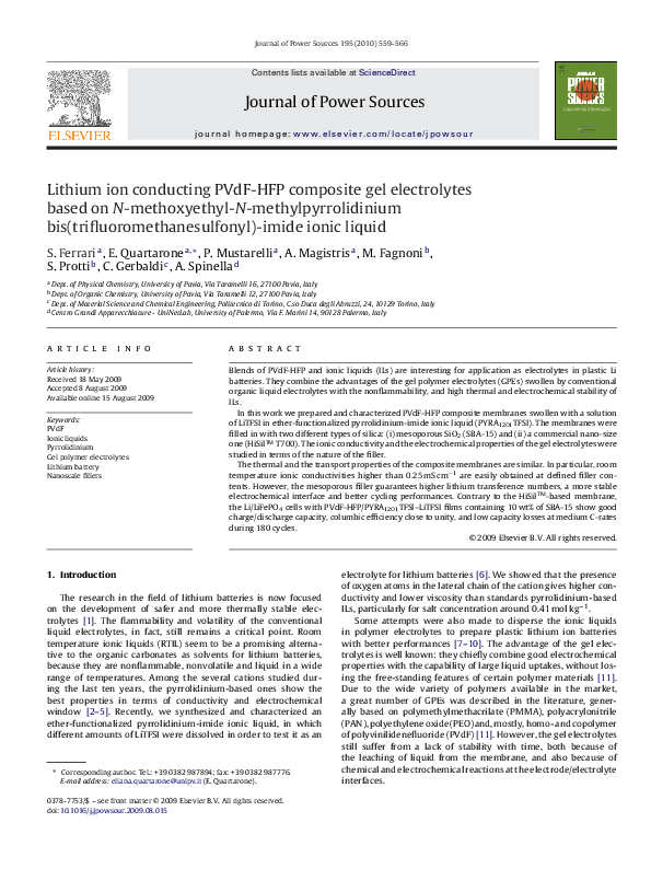(PDF) Lithium ion conducting PVdF-HFP composite gel electrolytes based ...