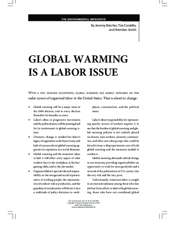 (PDF) Global Warming is a Labor Issue