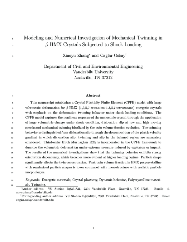(PDF) Modeling and numerical investigation of mechanical twinning in β ...