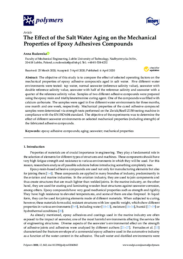 (PDF) The Effect of the Salt Water Aging on the Mechanical Properties ...