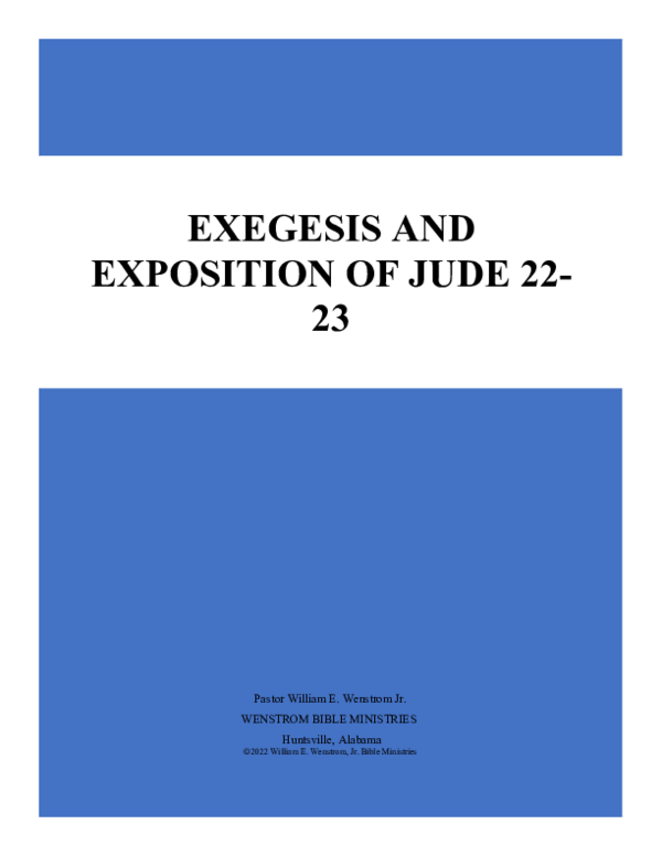 (PDF) Exegesis and Exposition of Jude 22-23