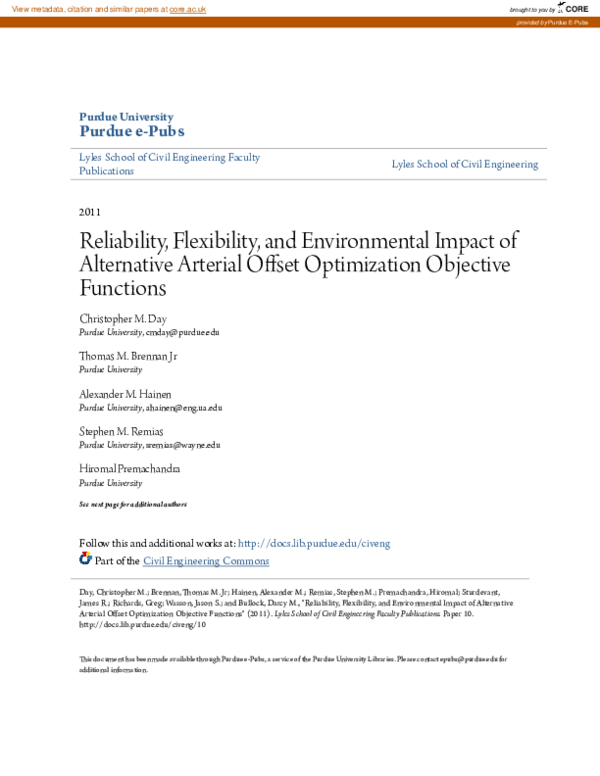 Pdf Reliability Flexibility And Environmental Impact Of Alternative Objective Functions For