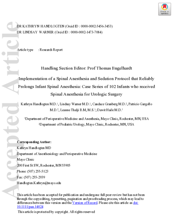 (PDF) Implementation of a spinal anesthesia and sedation protocol that ...