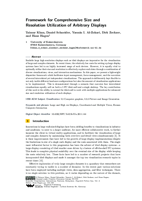(PDF) Framework for Comprehensive Size and Resolution Utilization of ...