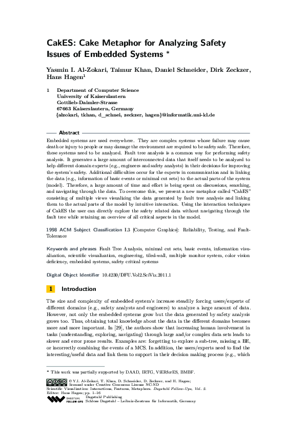 (PDF) CakES: Cake Metaphor for Analyzing Safety Issues of Embedded Systems