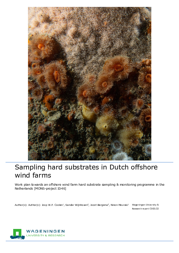 (PDF) Sampling hard substrates in Dutch offshore wind farms : work plan ...