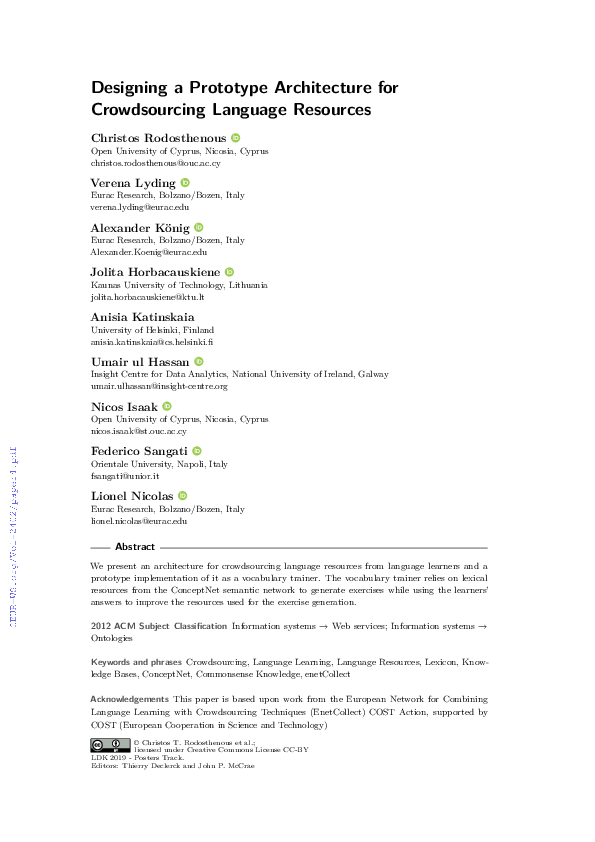 (PDF) Designing a Prototype Architecture for Crowdsourcing Language ...