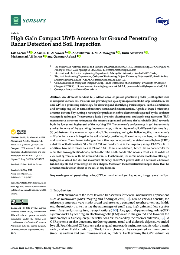 (PDF) High Gain Compact UWB Antenna for Ground Penetrating Radar ...