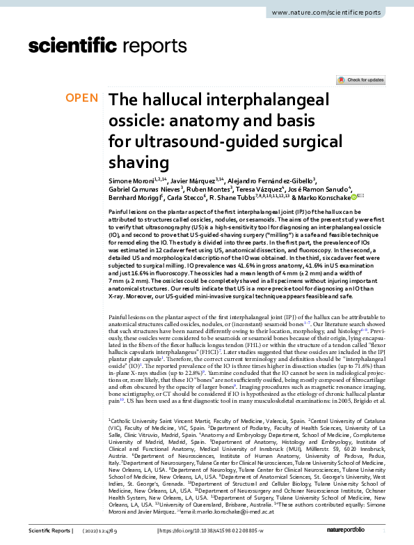 (PDF) The hallucal interphalangeal ossicle: anatomy and basis for ...