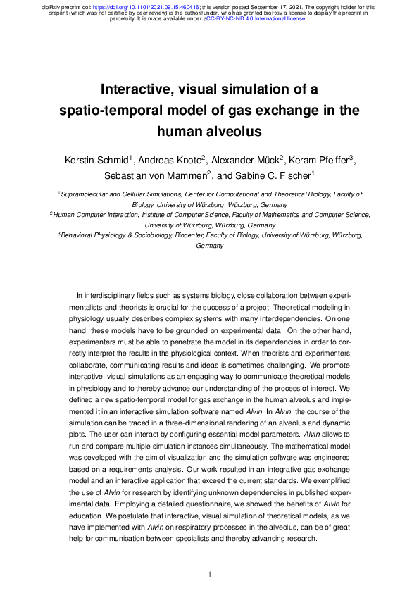 (PDF) Interactive, visual simulation of a spatio-temporal model of gas exchange in the human ...